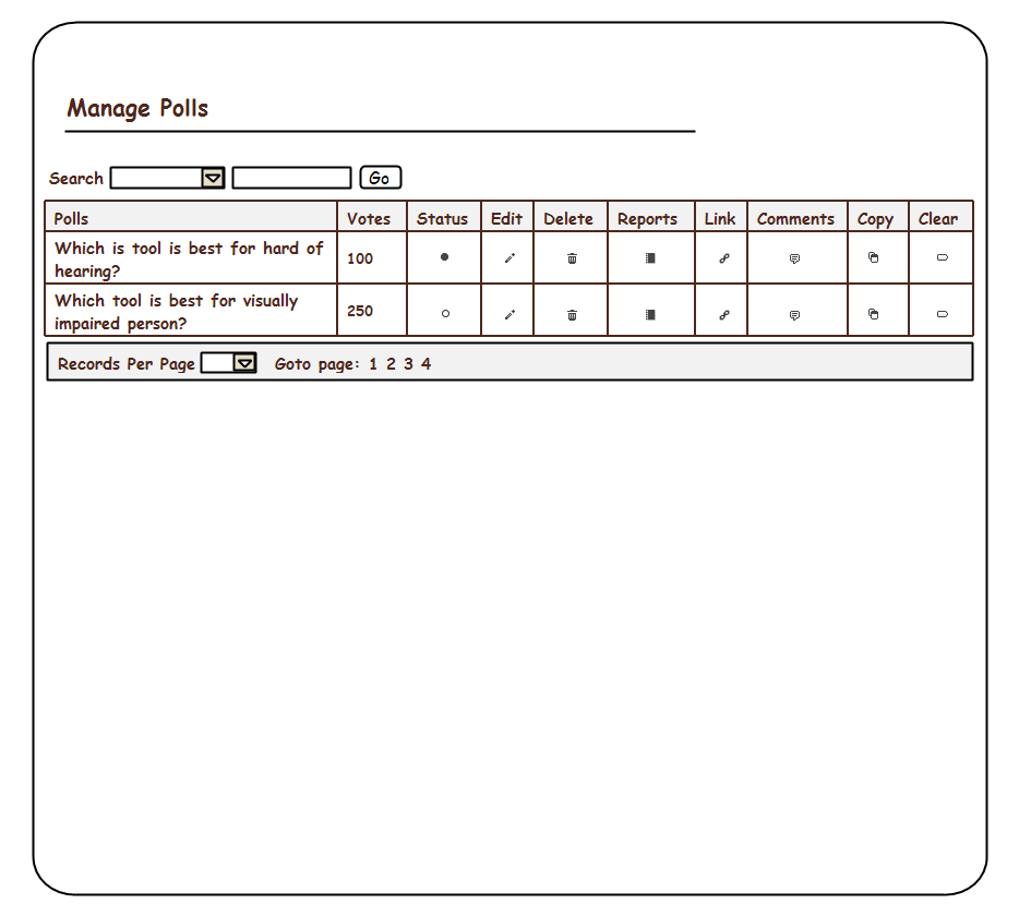 Wireframe Samples for a Poll - MixedWaves